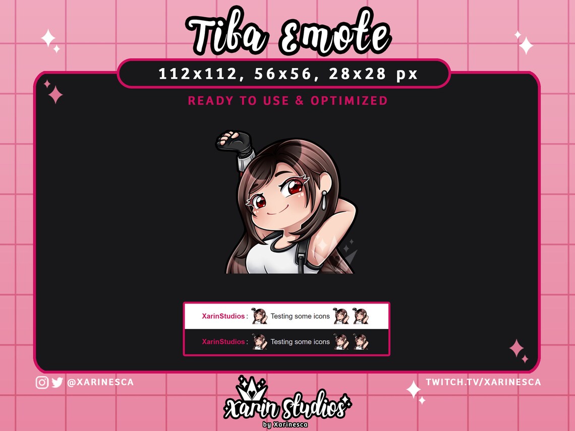 Final Fantasy 7 Tifa Emote for Twitch / Discord / Youtube / Stream ...