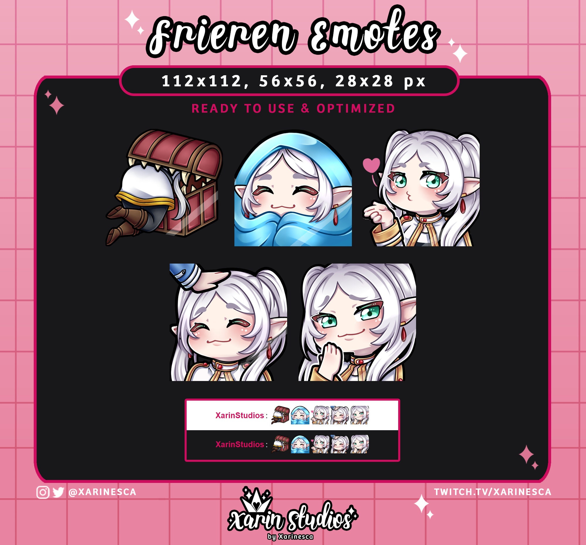 Frieren Emote Set for Twitch / Discord / Youtube / Kick / Stream Emotes ...