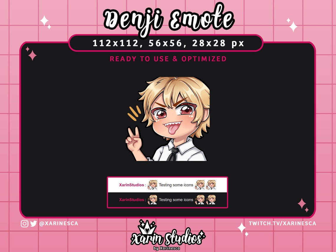 CSM Denji Peace Emote for Twitch / Discord / Youtube / Stream Emotes - Etsy