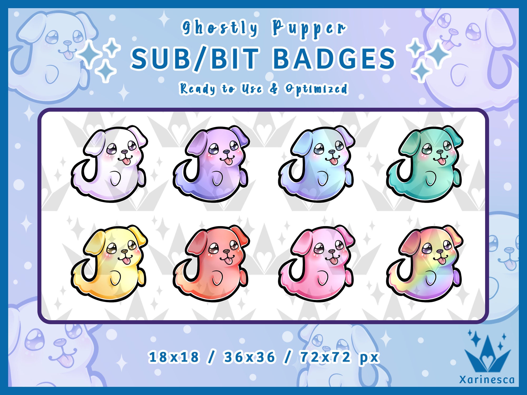 Ghostly Pupper HALLOWEEN Sub & Bit Badges for Twitch / Discord ...