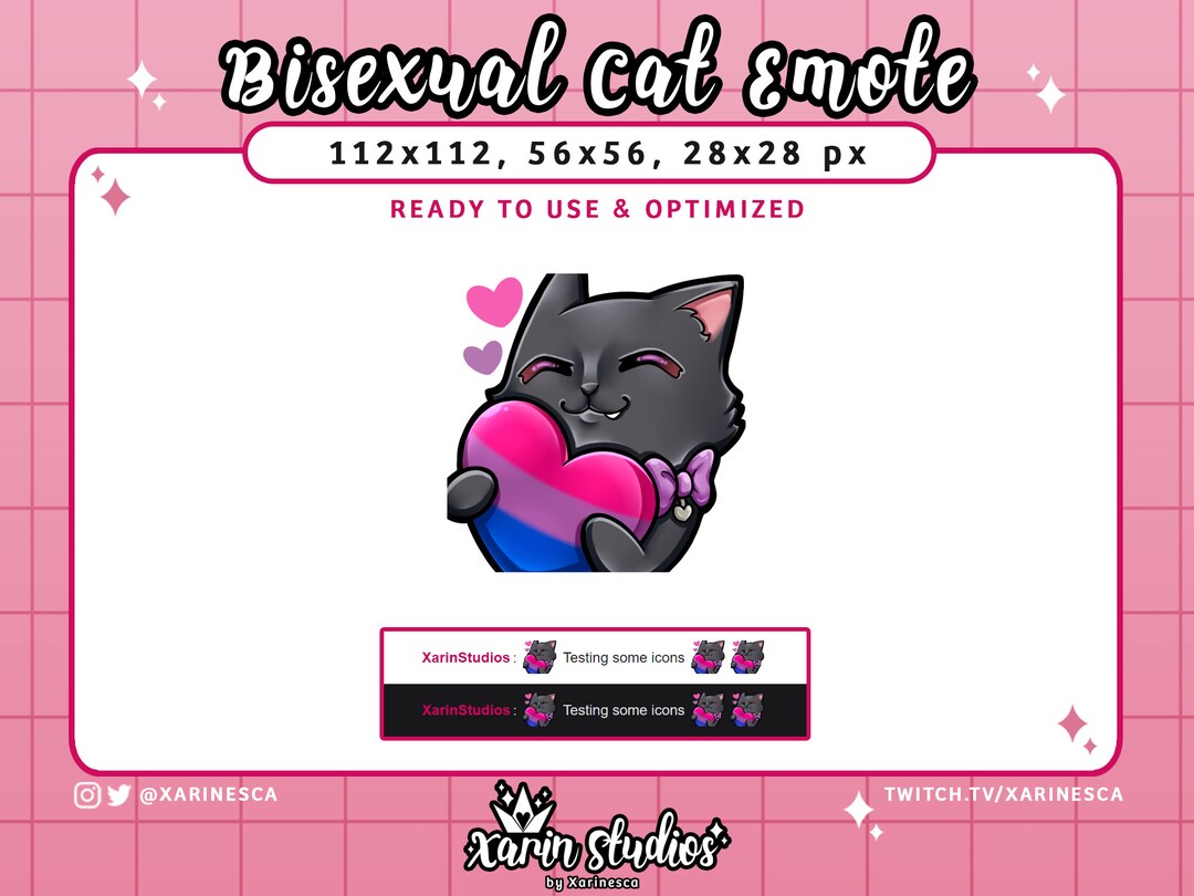 Pride Bisexual Cat Emote || Pride LGBTQIA+ Emote for Twitch / Discord ...