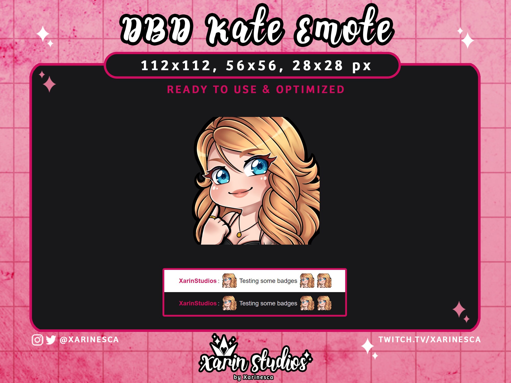 DBD Kate Emote for Twitch / Discord / Youtube / Kick / Stream Emotes - Etsy