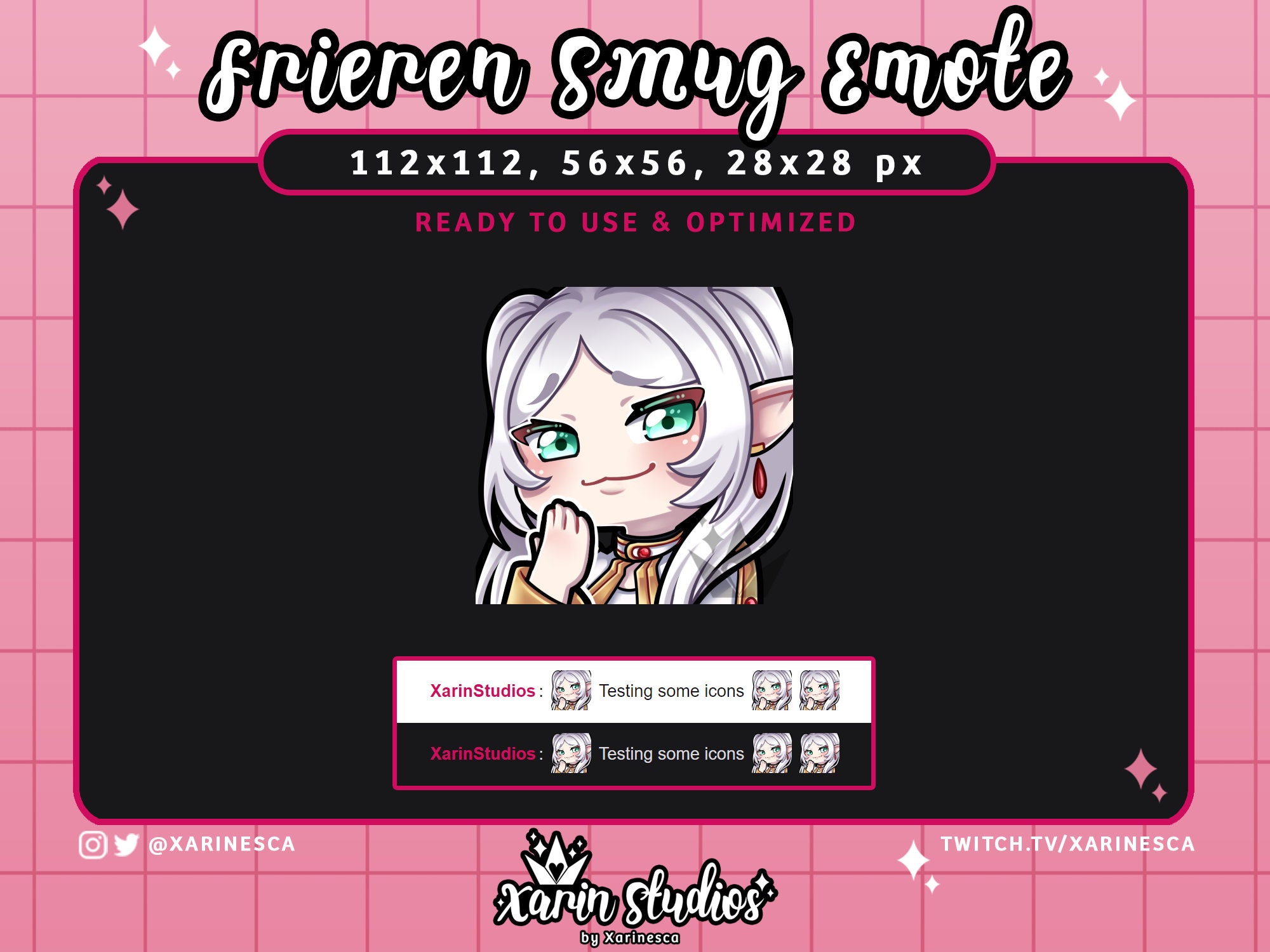 Frieren Smug Emote for Twitch / Discord / Youtube / Kick / Stream ...