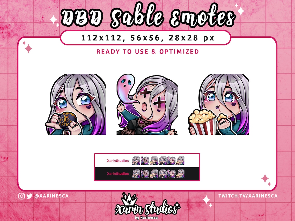 DBD Sable Emote SET for Twitch / Discord / Youtube / Kick / Stream ...
