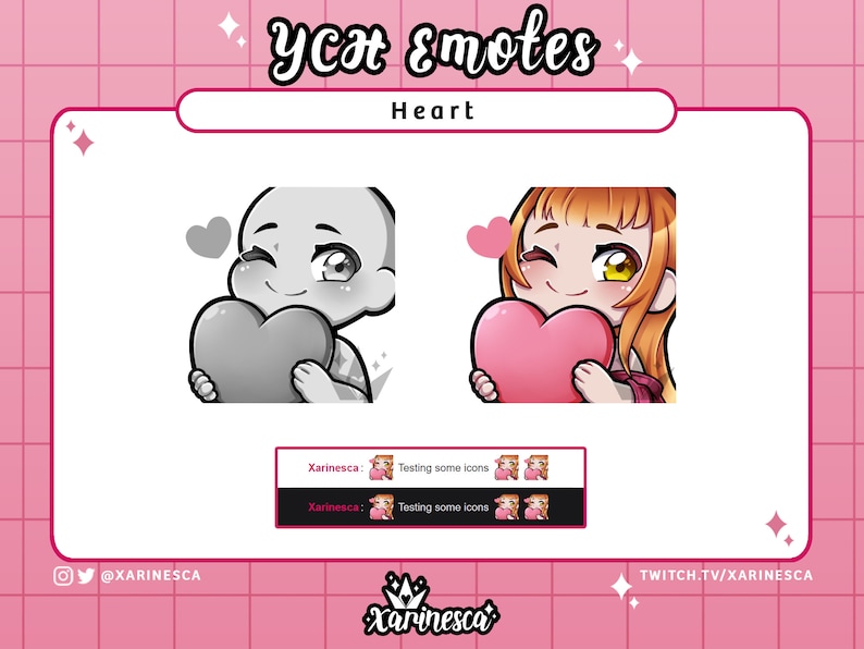 Custom YCH Heart Emote for Twitch / Discord / Youtube / Stream Emotes ...