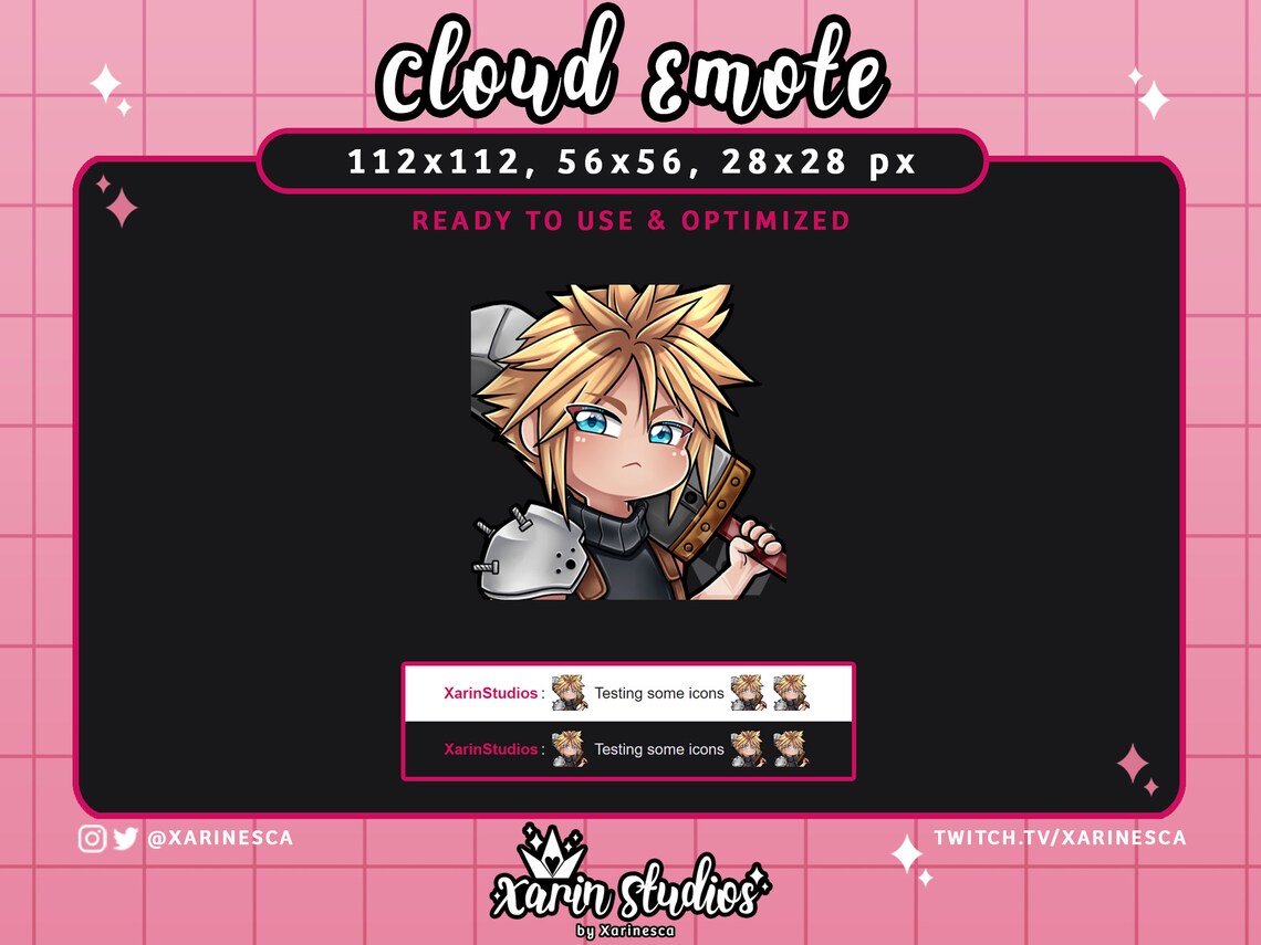 Final Fantasy 7 Cloud Emote for Twitch / Discord / Youtube / Stream ...