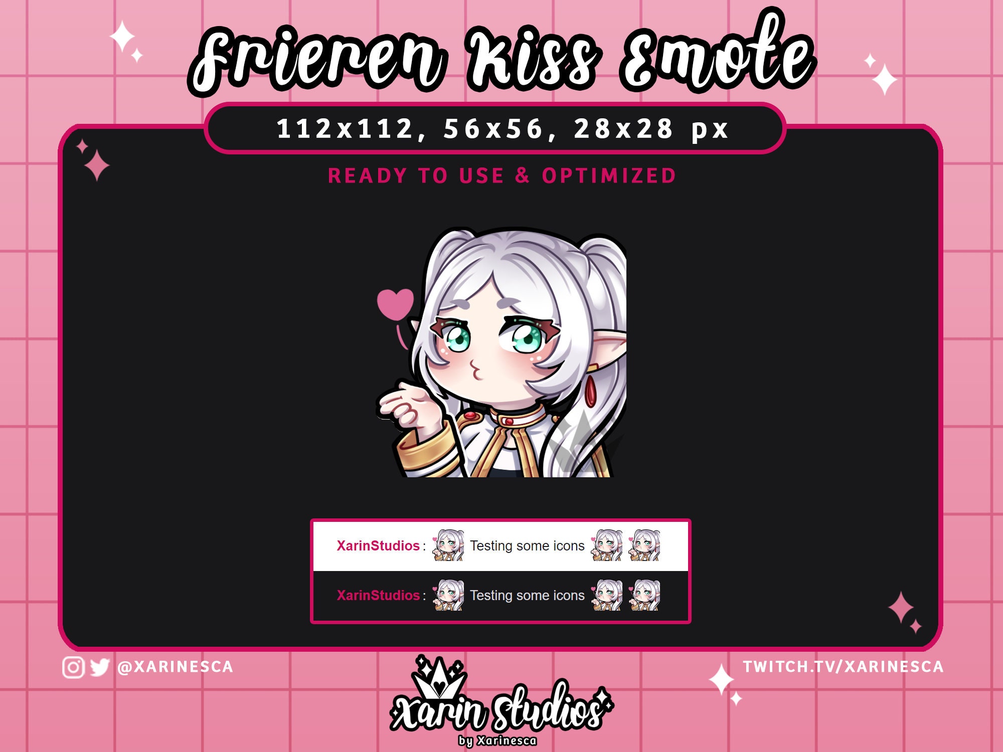 Frieren Kiss Emote for Twitch / Discord / Youtube / Kick / Stream ...