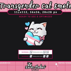 Pride Transgender Cat Emote || Pride LGBTQIA+ Emote for Twitch ...