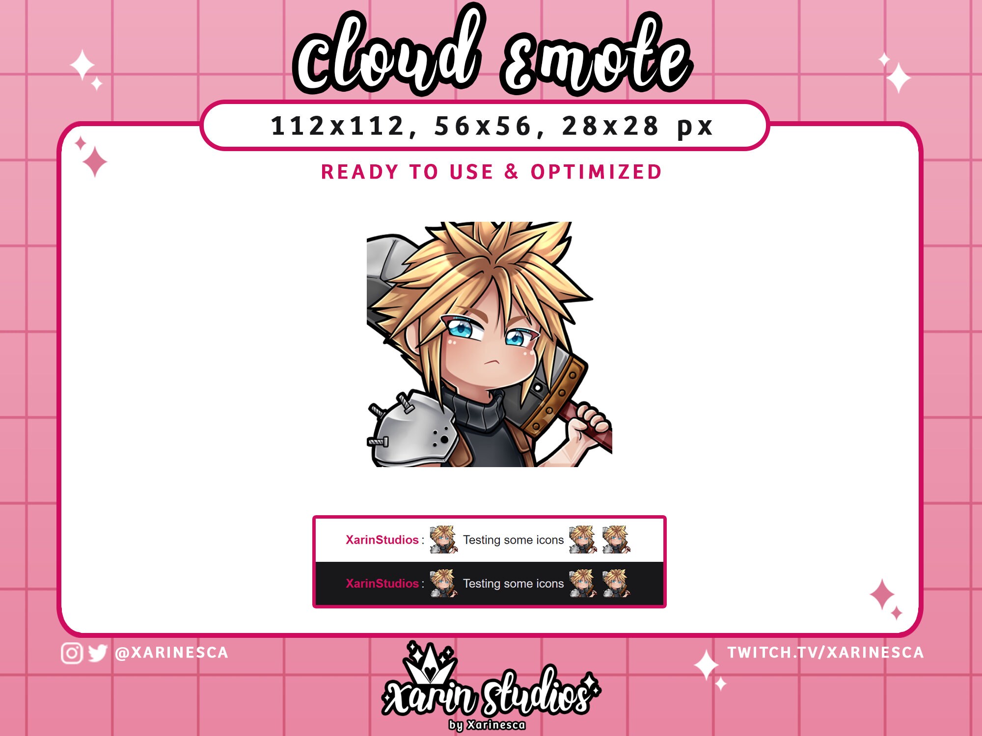 Final Fantasy 7 Cloud Emote for Twitch / Discord / Youtube / Stream ...