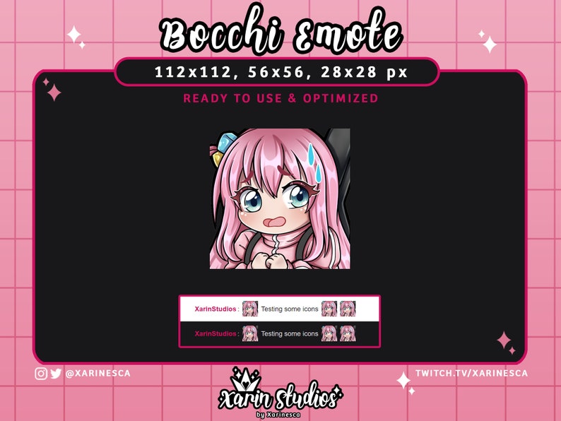 Bocchi Nervous Emote for Twitch / Discord / Youtube / Stream Emotes - Etsy