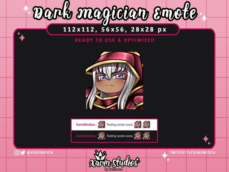 YU-GI-OH Dark Magician red Stare Emote for Twitch / Discord / Youtube ...