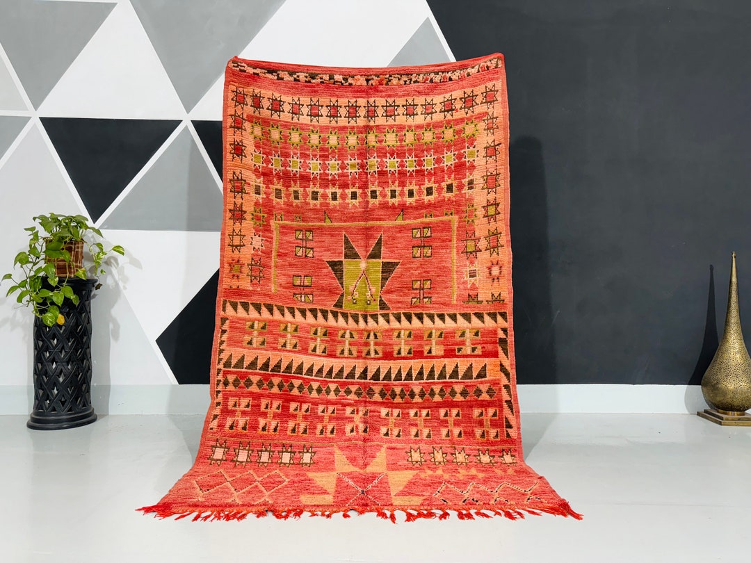 Moroccan Rug, Berber Rug, Old Moroccan Rug, Moroccan Red Rug, Handmade ...