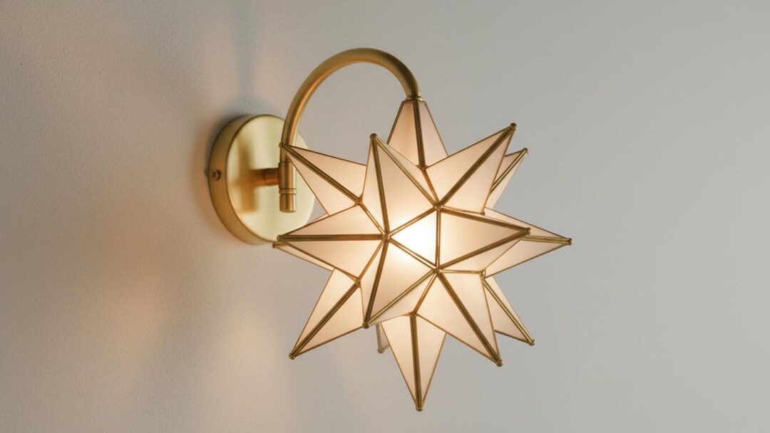 Handmade Moroccan Brass Star Sconce, Boho Wall Light - Etsy