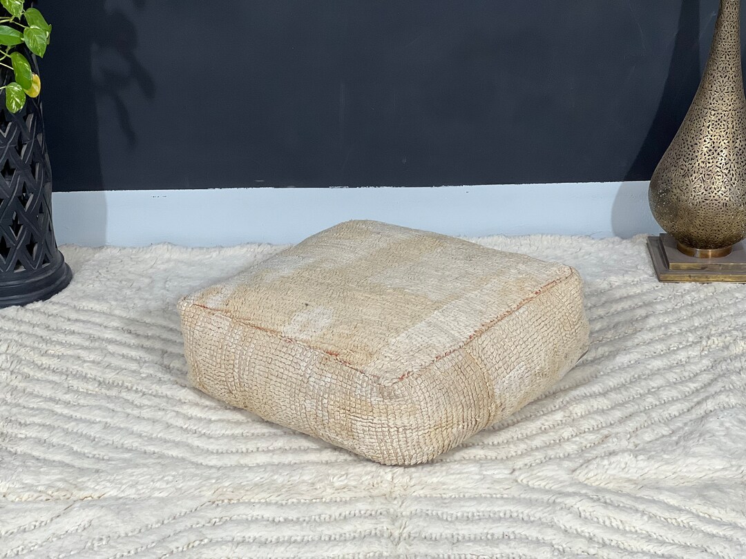 Pouf Ottoman, Bohemian Floor Cushion, Pillows, Vintage Pouf, Living ...