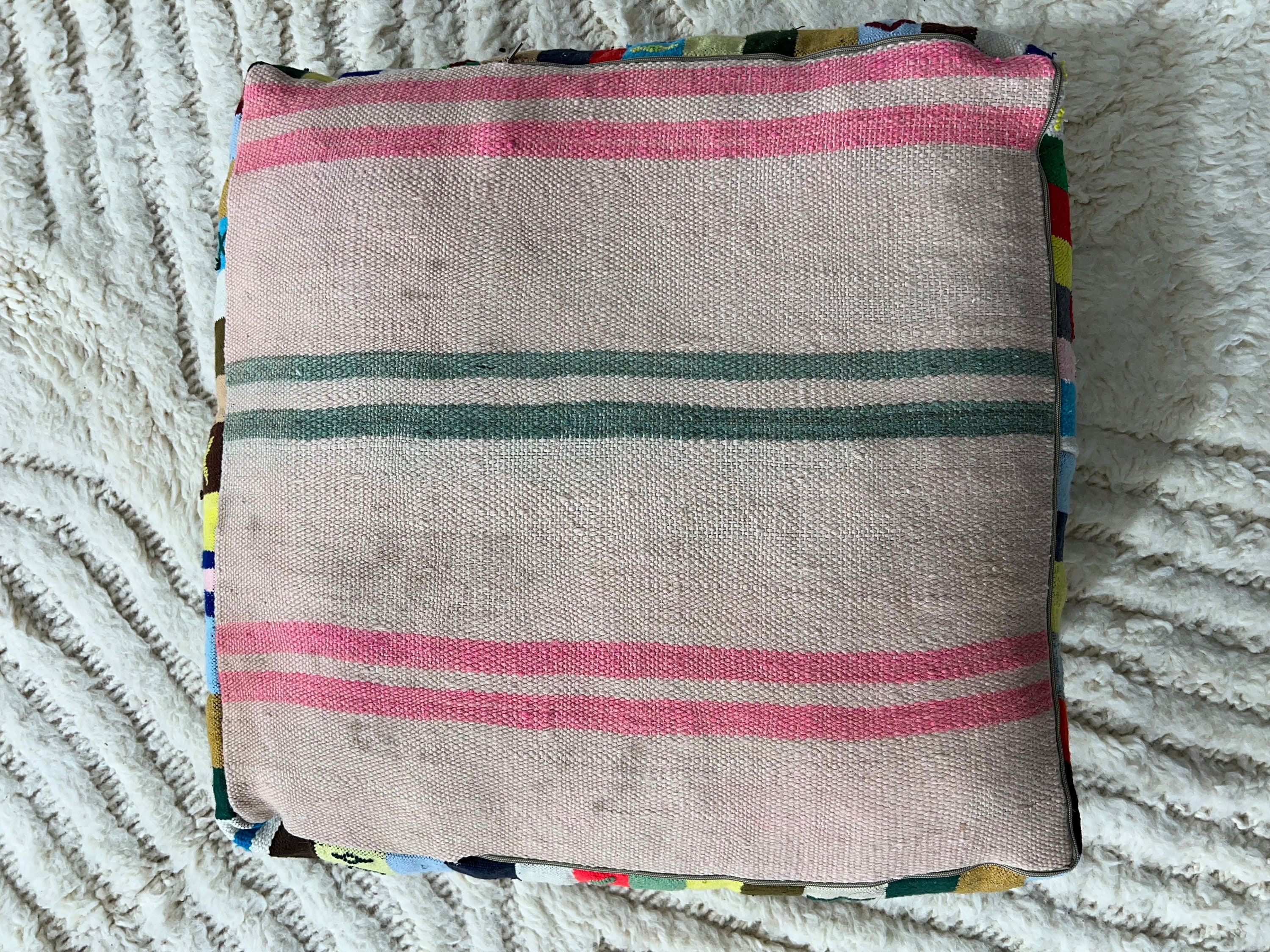 Morocco Kilim Pouf, Outdoor Furniture Pouf, Vintage Moroccan Ottoman ...