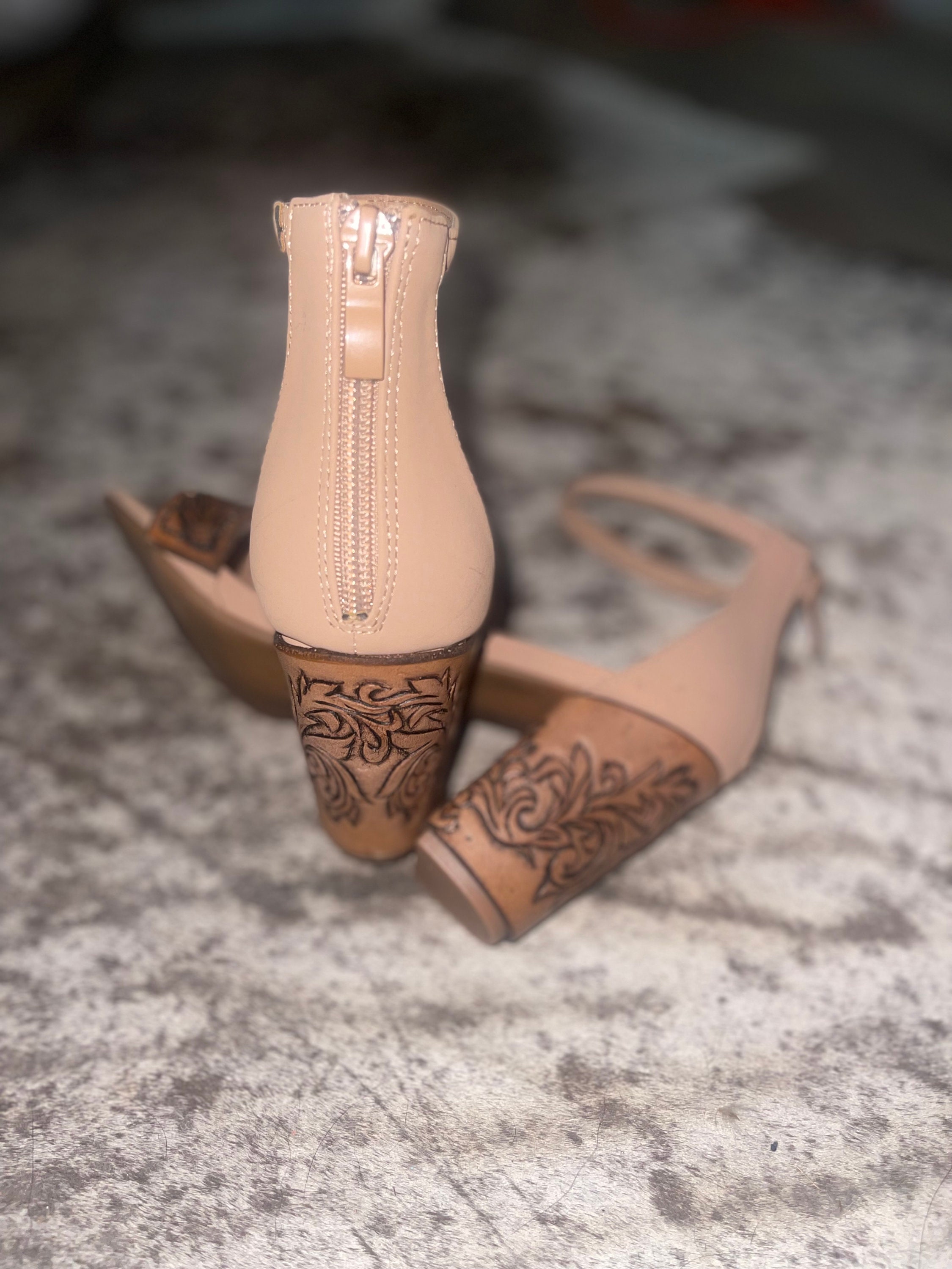 Custom Leather Tooled Heels - Etsy