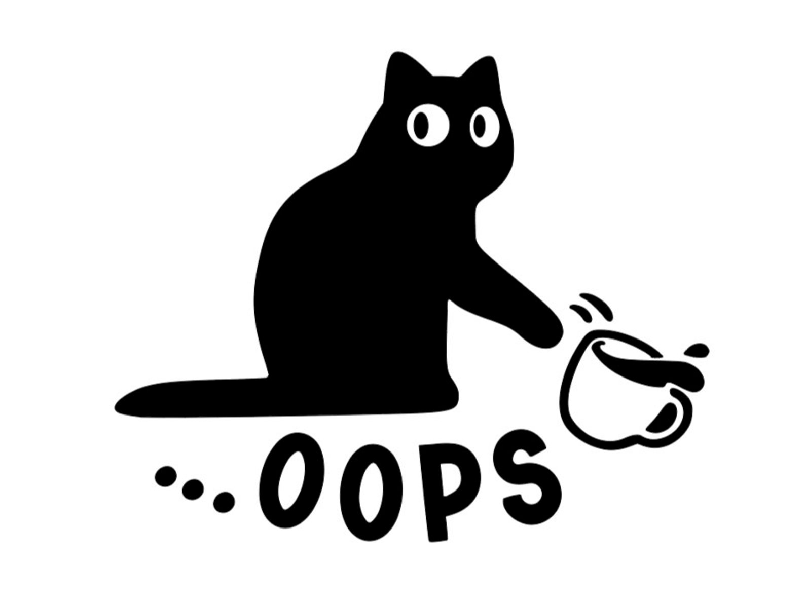 Cat Knocking Coffee Mug off "oops" Decal - Etsy