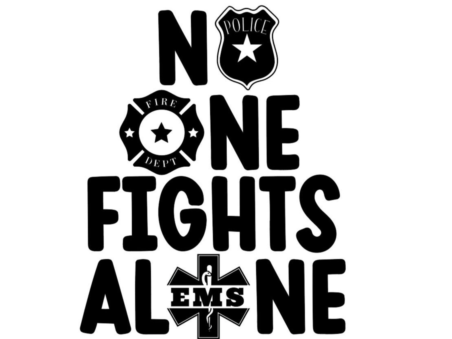 First Responders "no One Fights Alone" Decal - Etsy