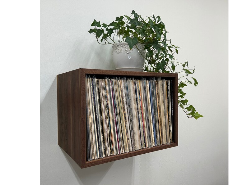 Floating Cube Shelf Organizer, Wall Mounted Storage, Vinyl Record ...