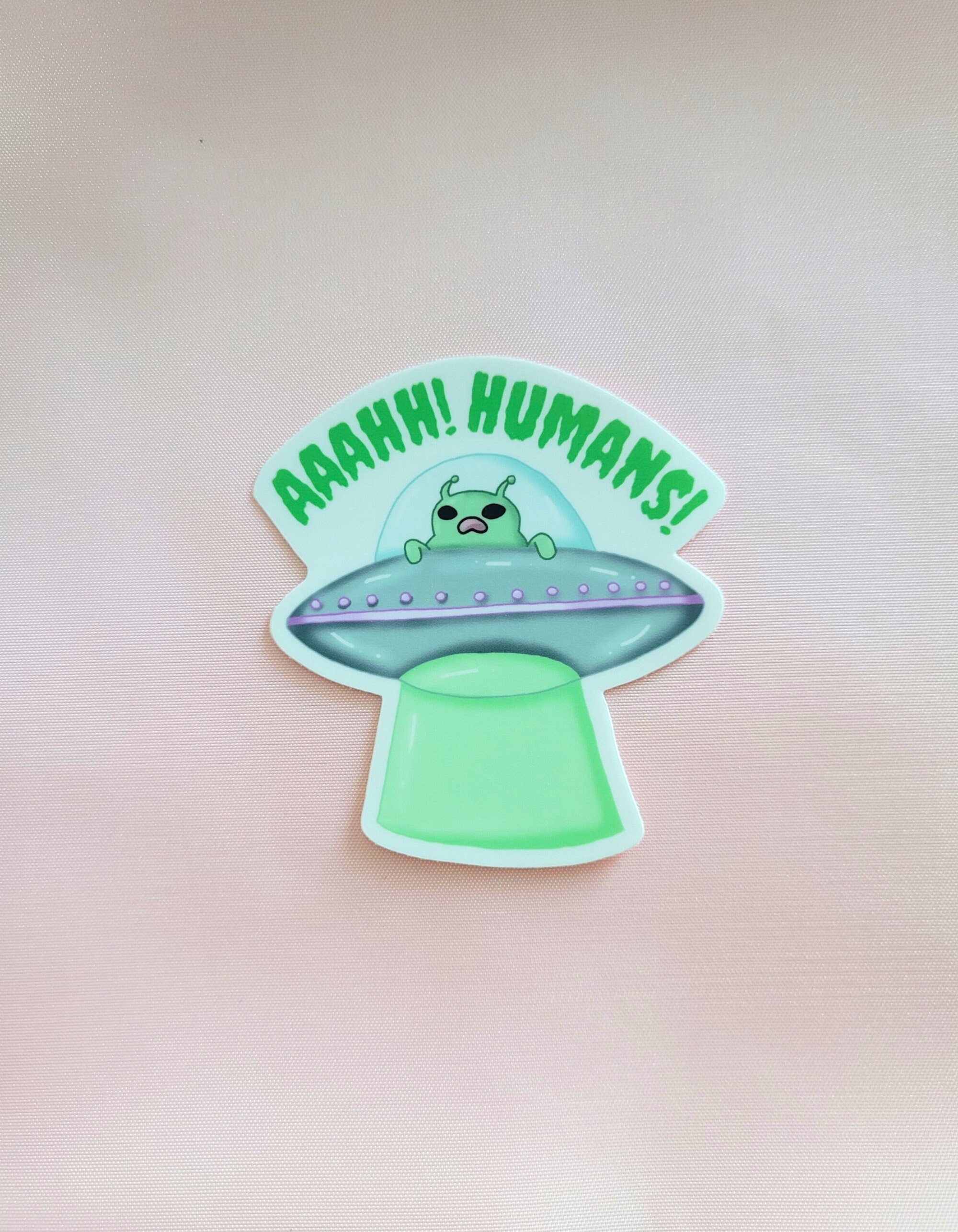 Funny Hand Drawn Scared Alien Waterproof Sticker Aliens - Etsy