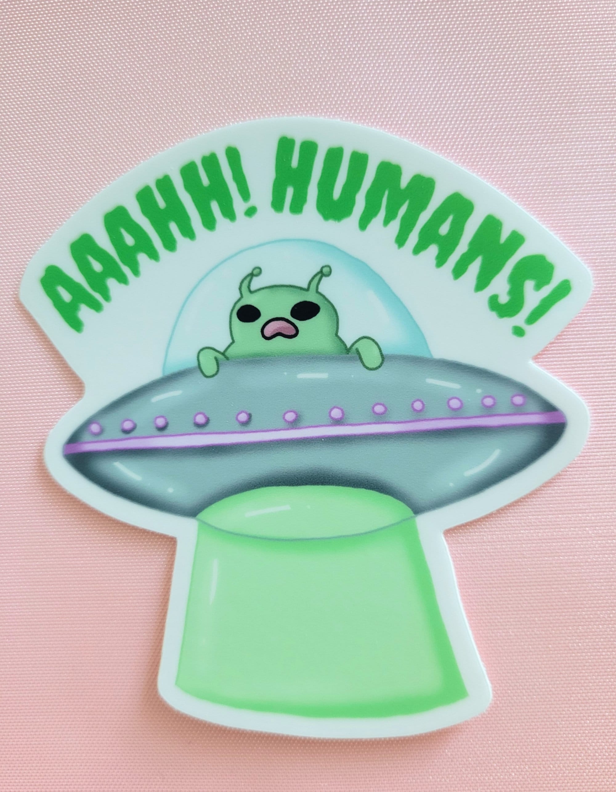 Funny Hand Drawn Scared Alien Waterproof Sticker Aliens - Etsy