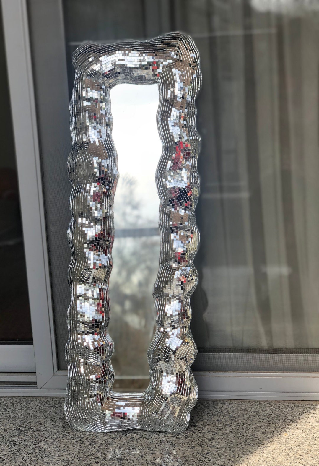 90CM Disco Ball Handmade Mirror Full Size , Disco Mirror Tiles, Funky ...