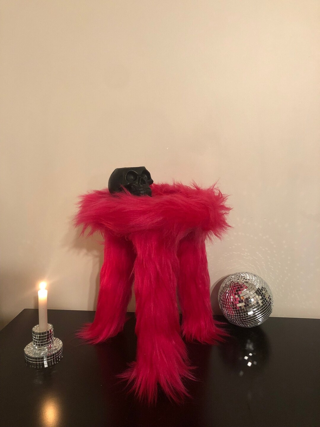 Faux Furry Funky Mini Stool Decor - Etsy