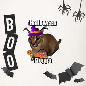 Big Floppa Halloween Meme Sticker Caracal Cat Beloved Spooky - Etsy