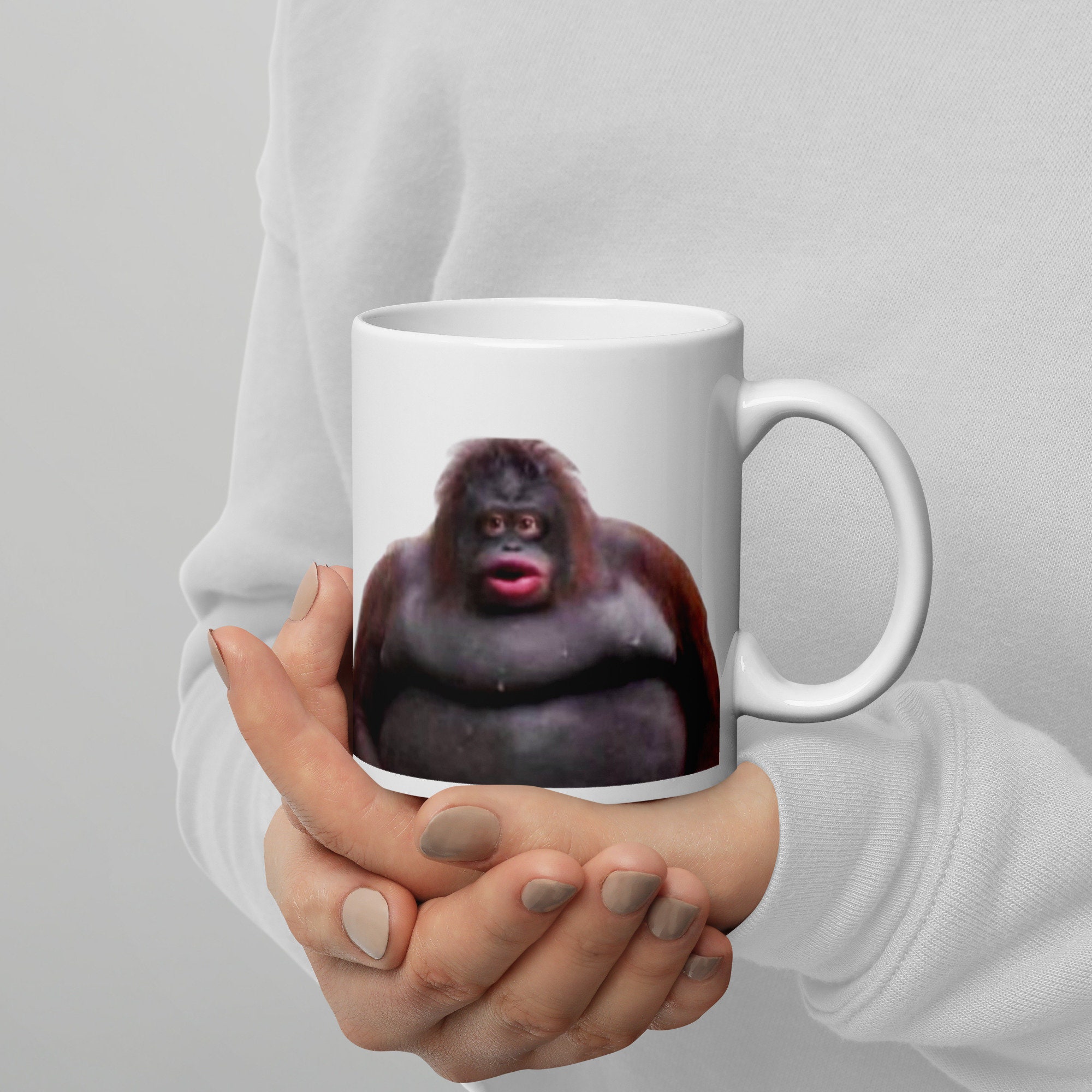 Fat Monke Uh Oh Stinky Monkey Meme Mug Funny Meme Le Monke - Etsy