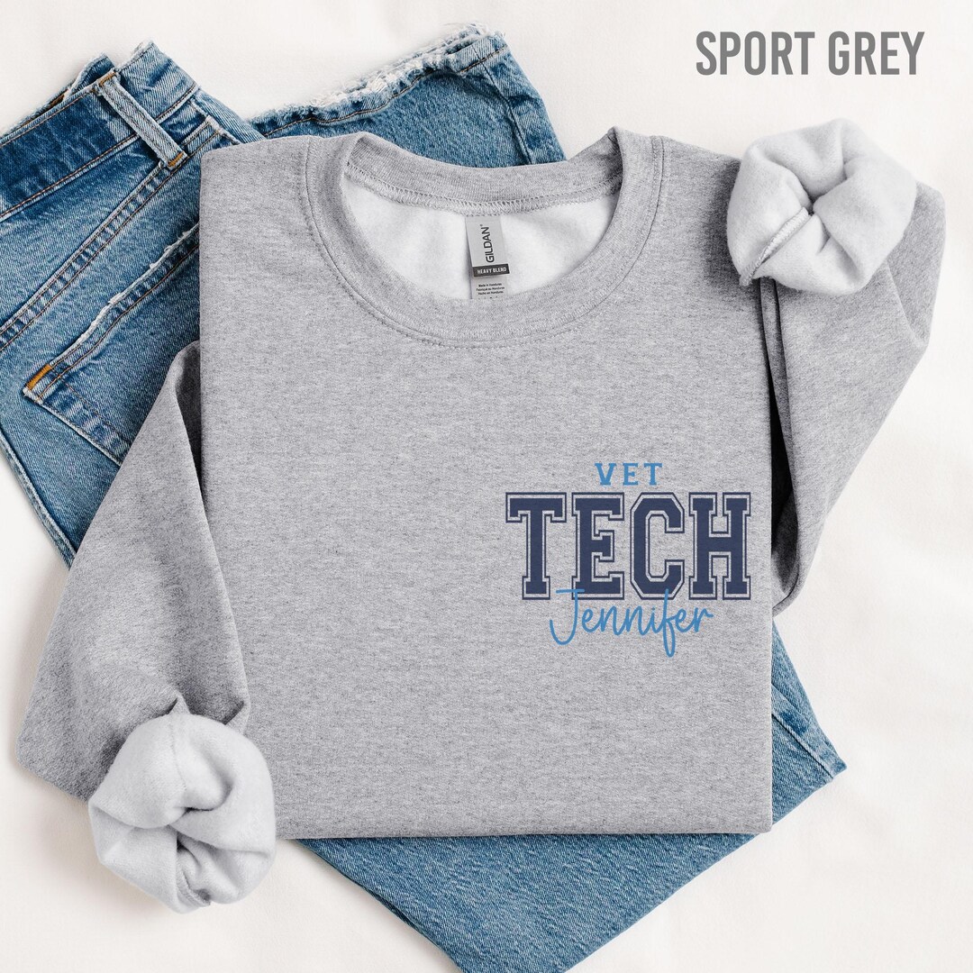 Custom Vet Tech Sweatshirt, Personalized Veterinary Technician Gift ...
