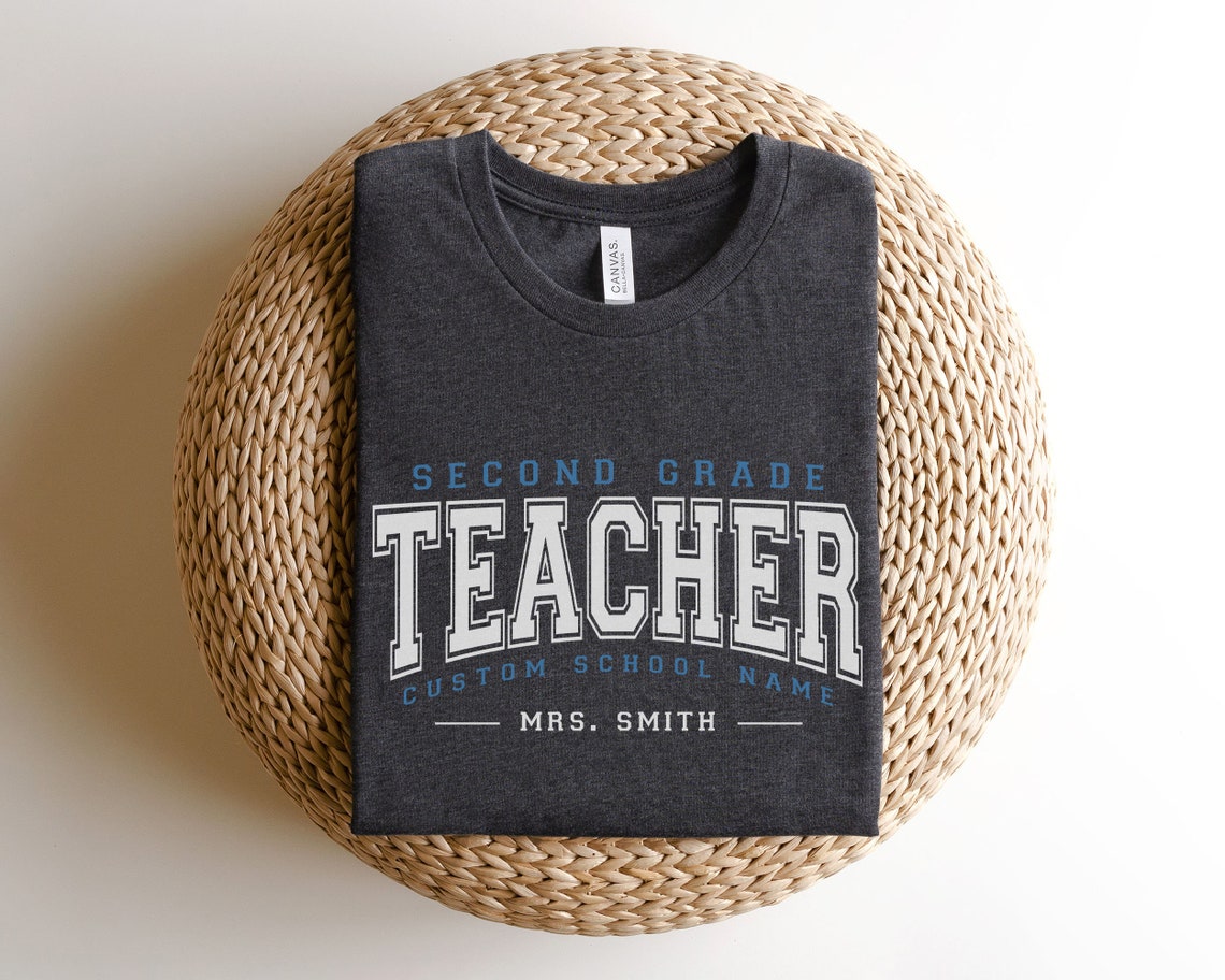 Custom Second Grade Teacher Shirt, Personalized Elementary School ...