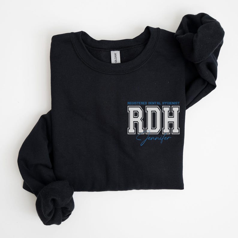 Custom RDH Sweatshirt, Personalized Registered Dental Hygienist Gift ...