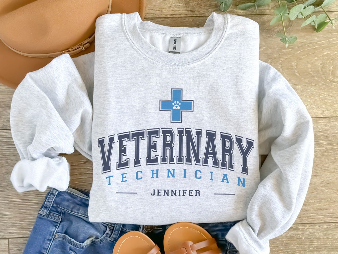 Custom Veterinary Technician Sweatshirt, Personalized Vet Tech Gift ...
