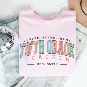 Custom Fifth Grade Teacher Shirt, Personalized 5th Grade Teacher Gift ...