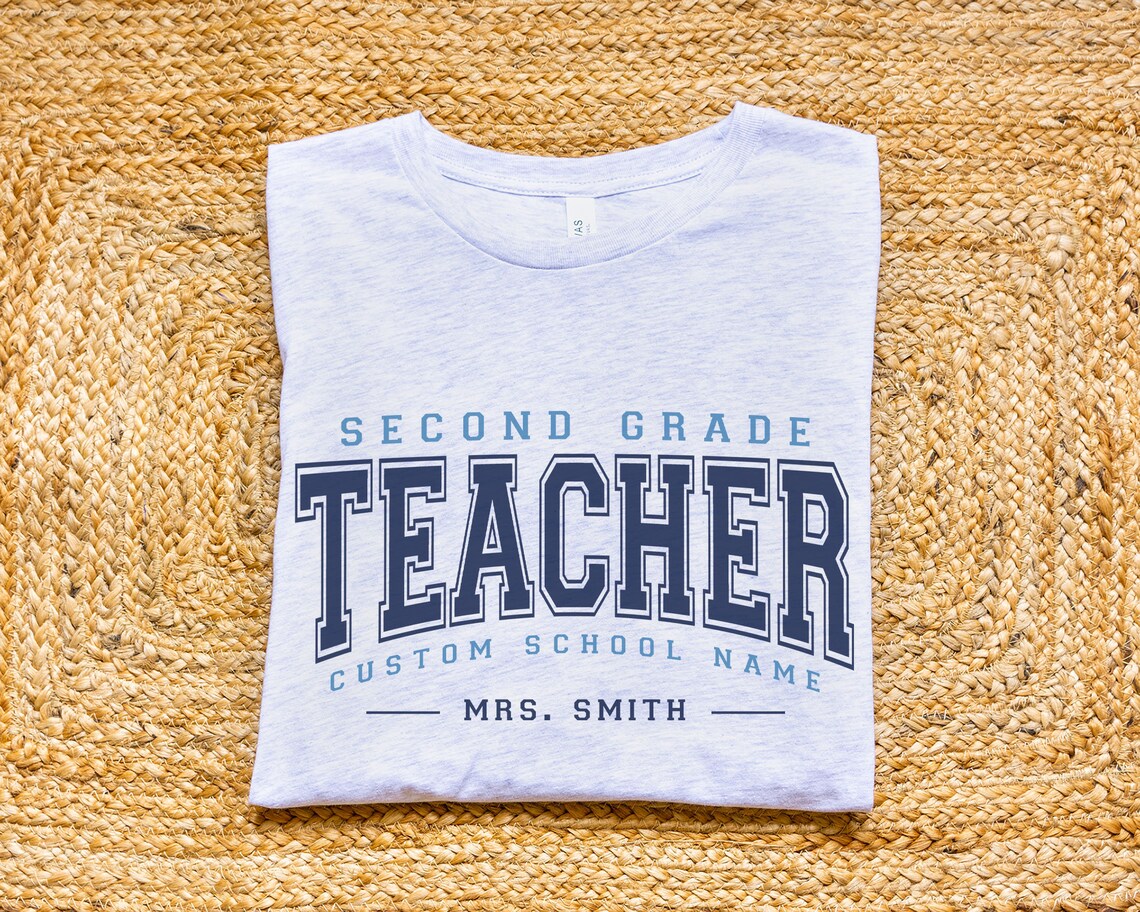 Custom Second Grade Teacher Shirt, Personalized Elementary School ...