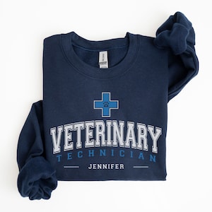 Custom Veterinary Technician Sweatshirt, Personalized Vet Tech Gift ...