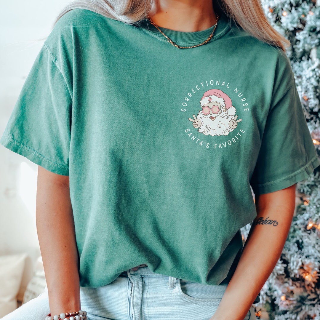 Santa's Favorite Correctional Nurse Shirt, Retro Forensic Nurse ...