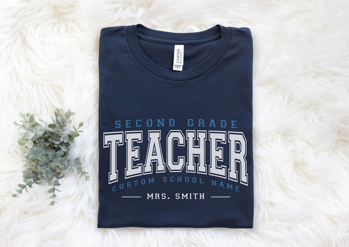 Custom Second Grade Teacher Shirt, Personalized Elementary School ...