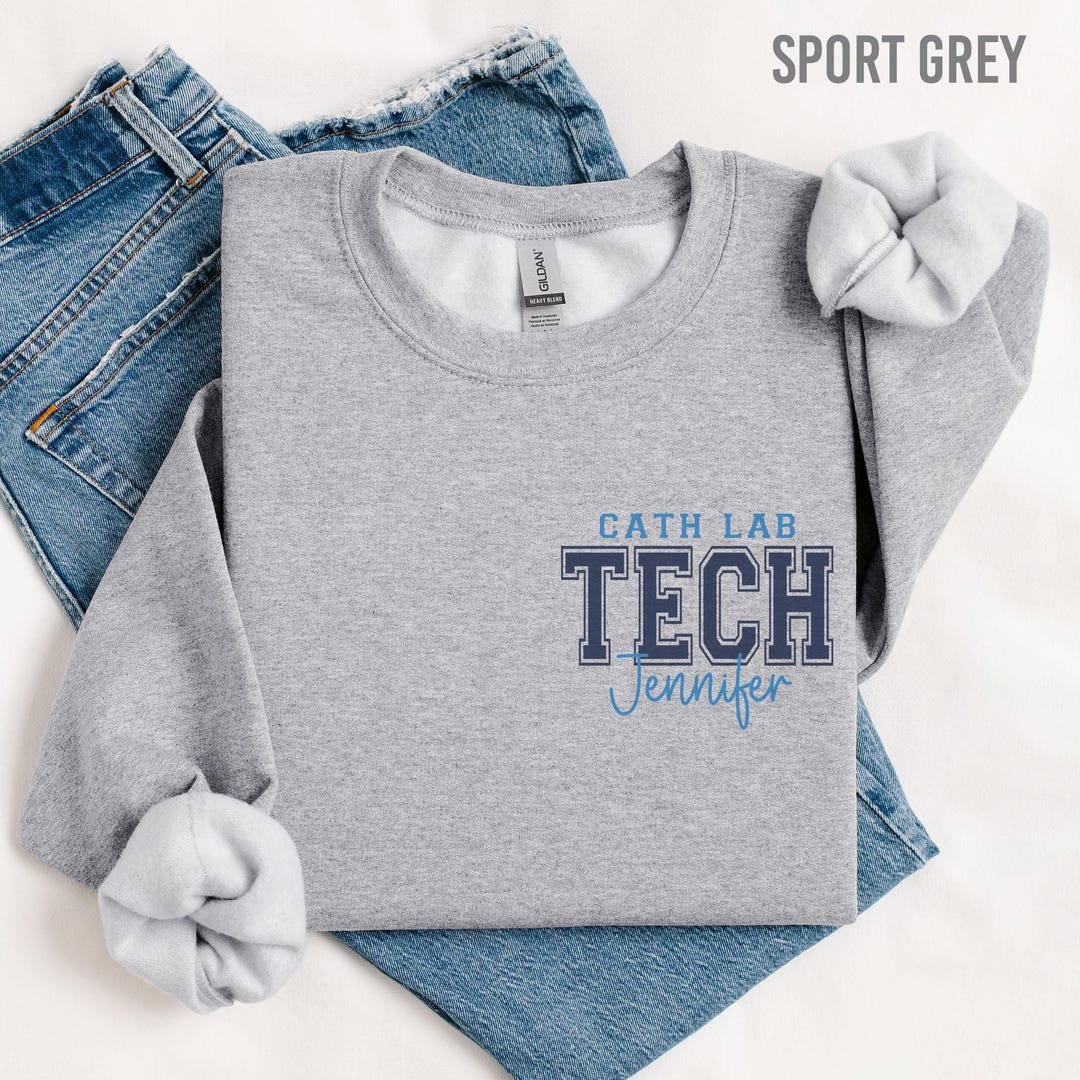 Custom Cath Lab Tech Sweatshirt, Personalized Cathlab Technologist ...