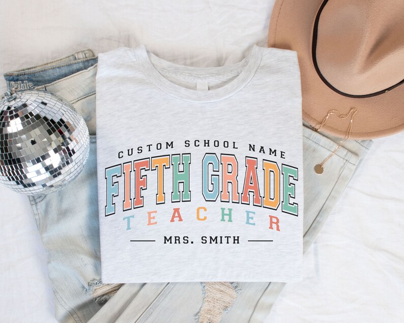 Custom Fifth Grade Teacher Shirt, Personalized 5th Grade Teacher Gift ...