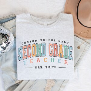 Custom Second Grade Teacher Shirt, Personalized 2nd Grade Teacher Gift ...