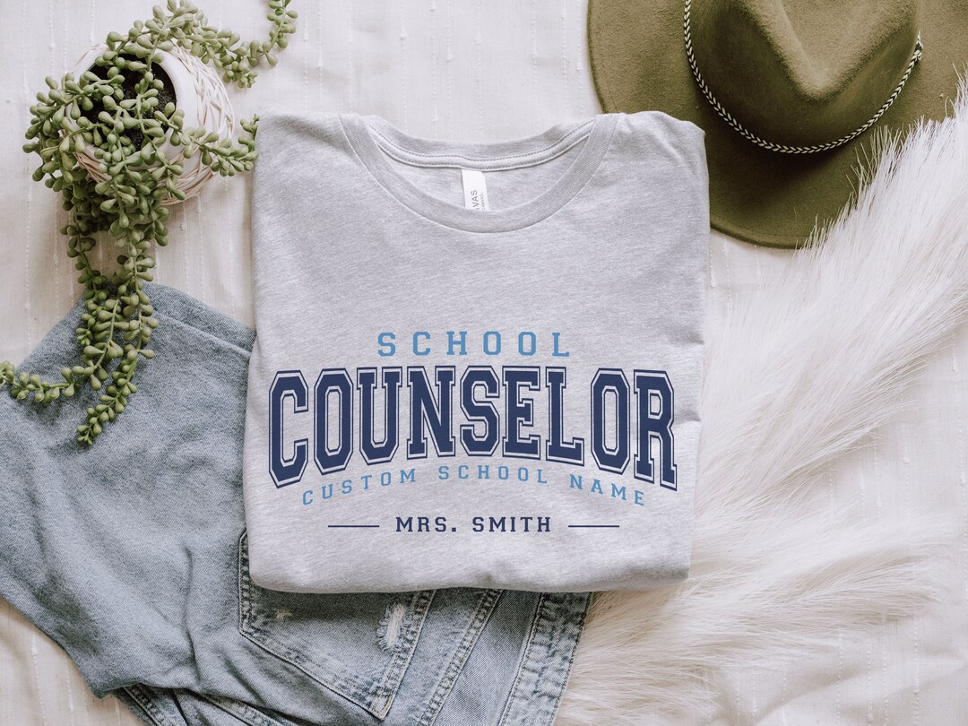 Custom School Counselor With Name T-shirt, Personalized School ...