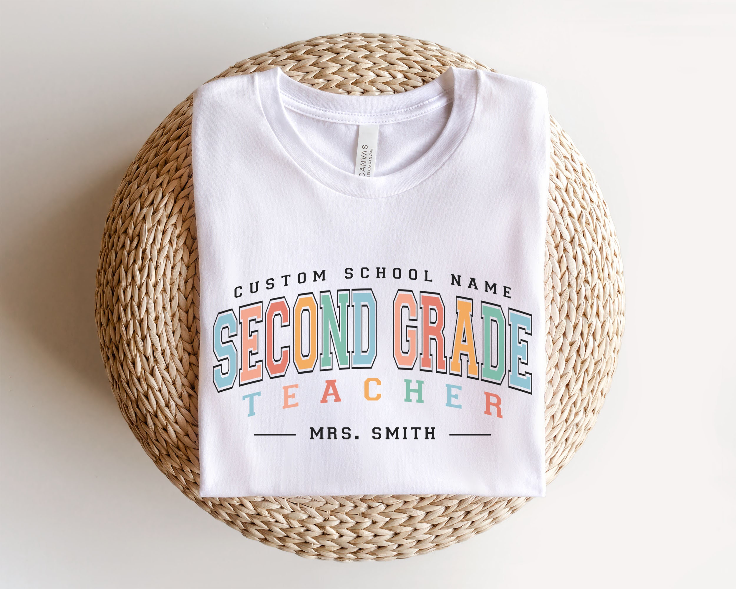 Custom Second Grade Teacher Shirt, Personalized 2nd Grade Teacher Gift ...