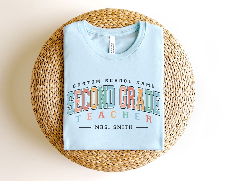 Custom Second Grade Teacher Shirt, Personalized 2nd Grade Teacher Gift ...
