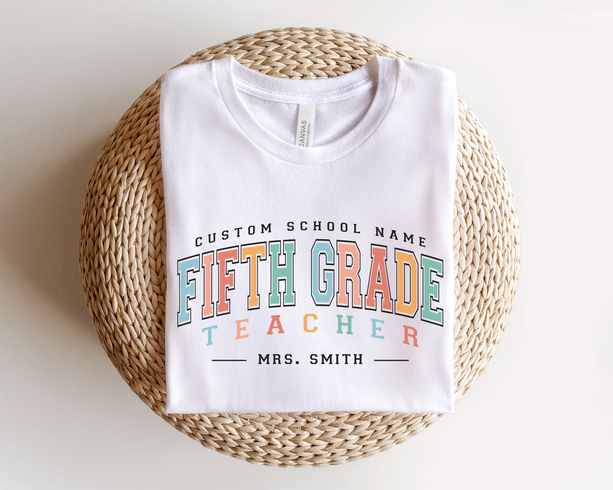 Custom Fifth Grade Teacher Shirt, Personalized 5th Grade Teacher Gift ...