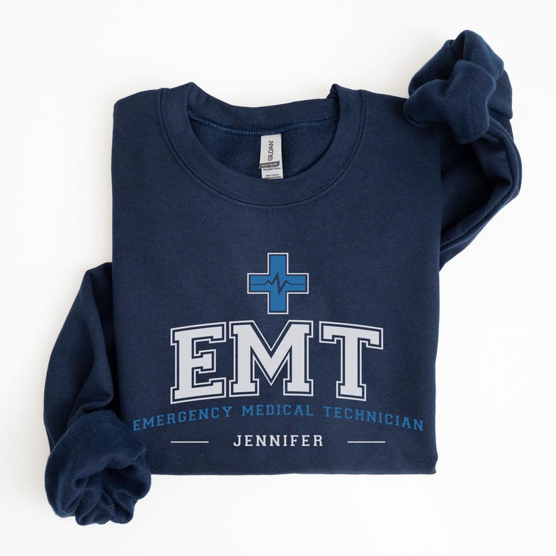 Custom EMT Sweatshirt, Personalized Emergency Medical Technician Gift ...
