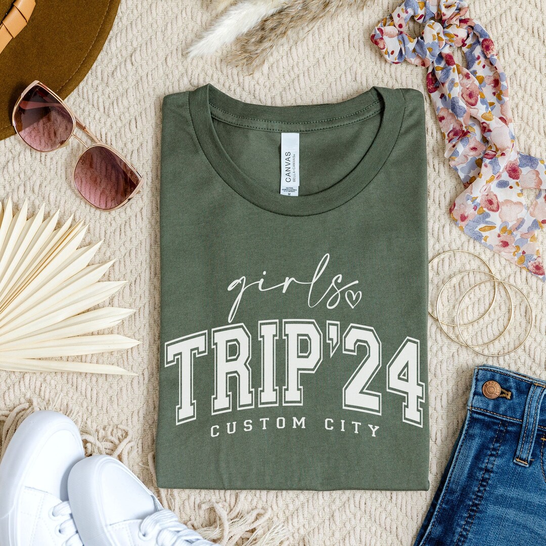 Custom Girls Trip 2024 Shirt, Personalized Girls Weekend T-shirt, Girls ...