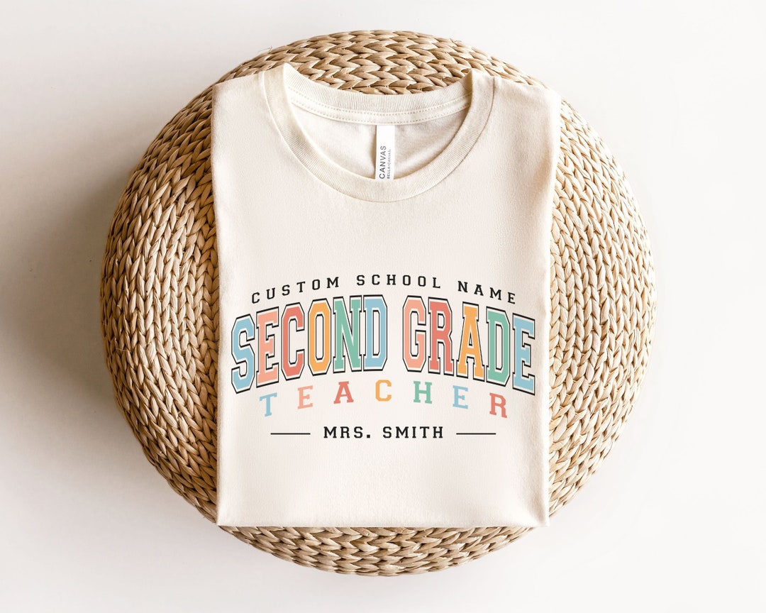 Custom Second Grade Teacher Shirt, Personalized 2nd Grade Teacher Gift ...