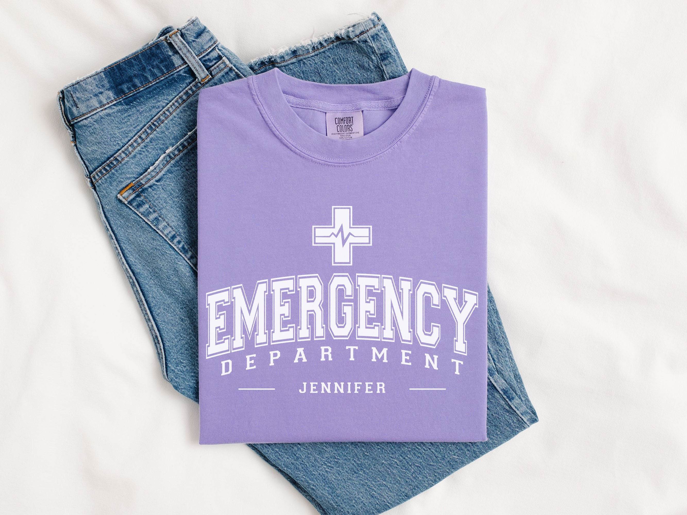 Custom Emergency Department Comfort Colors Shirt, Personalized ER Nurse ...