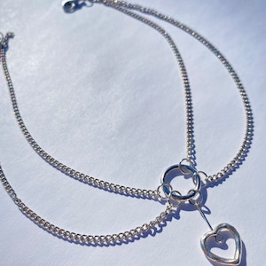 Layered Heart Charm Chain Necklace - Etsy